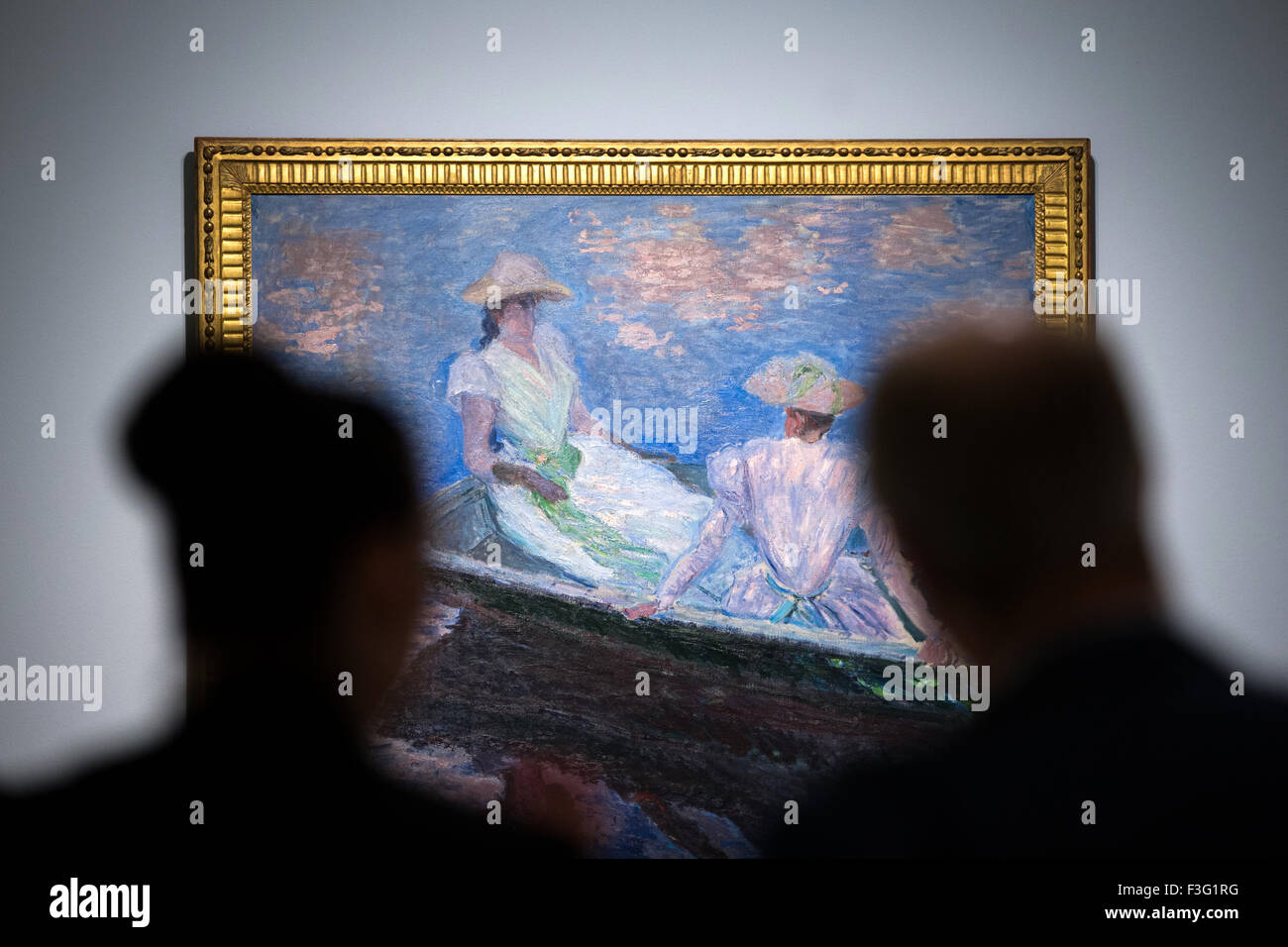 The painting "On the Boat" (1887) by Claude Monet can be seen at the ...