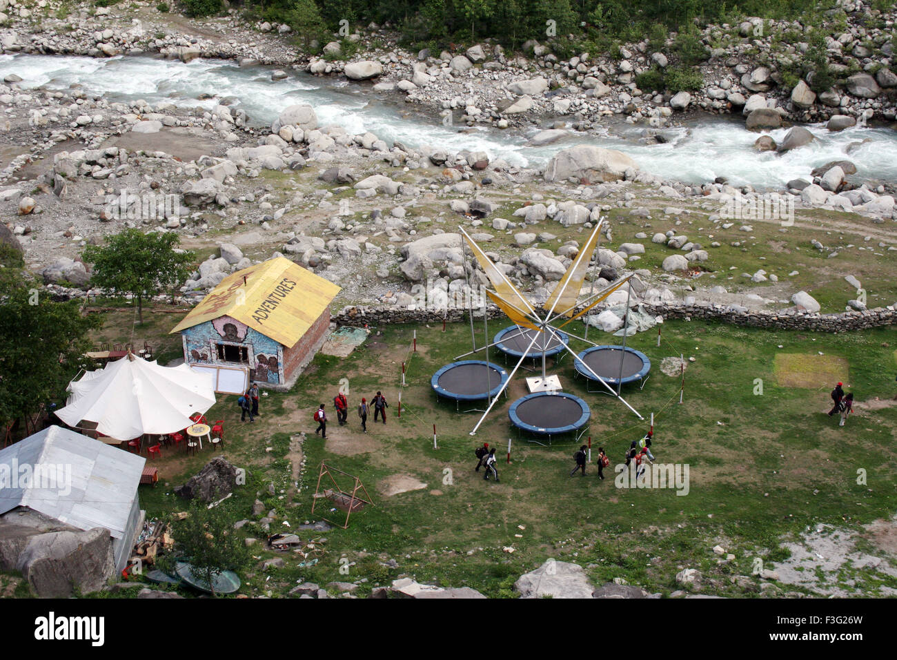 Camp site at Nehru kund ; Manali ; Himachal Pradesh ; India Stock Photo ...