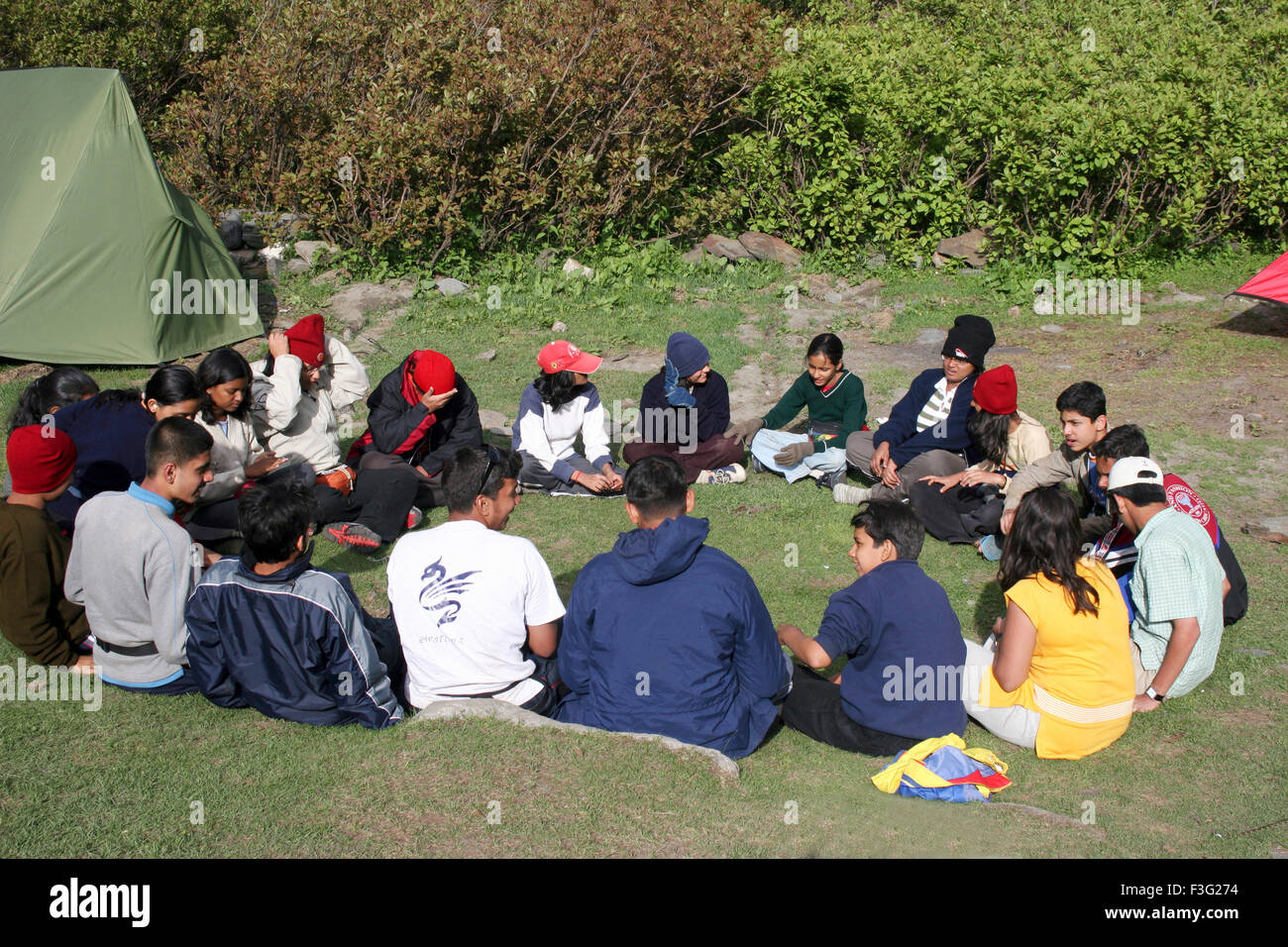 Light moments at Dhundi camp ; Dhundi ; Manali ; Himachal Pradesh ...
