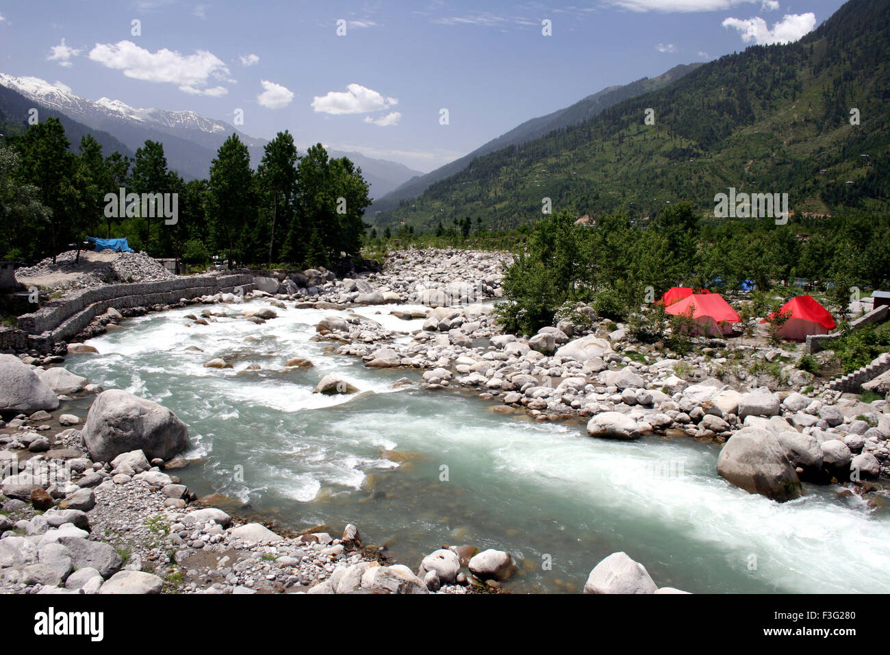 River Beas ; Nehru kund ; Manali ; Himachal Pradesh ; India Stock Photo ...