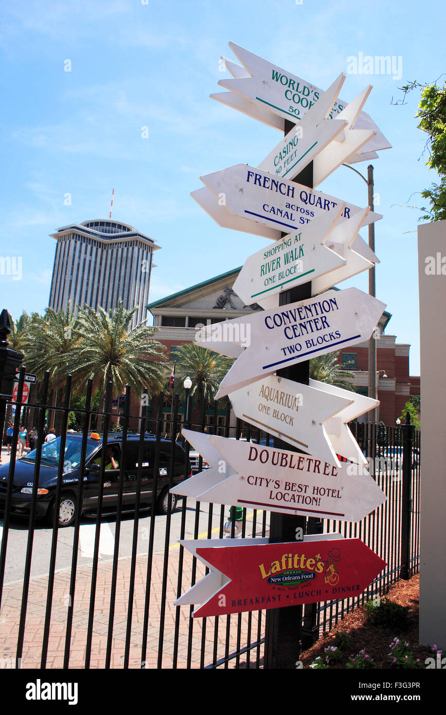 Sign board ; canal street ; New Orleans ; Louisiana ; U.S.A. United ...