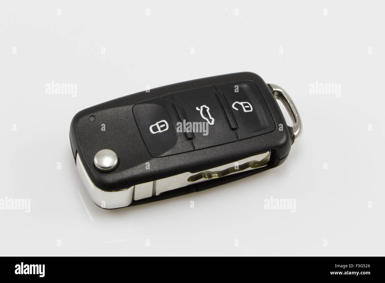 Car remote control on white background Stock Photo - Alamy