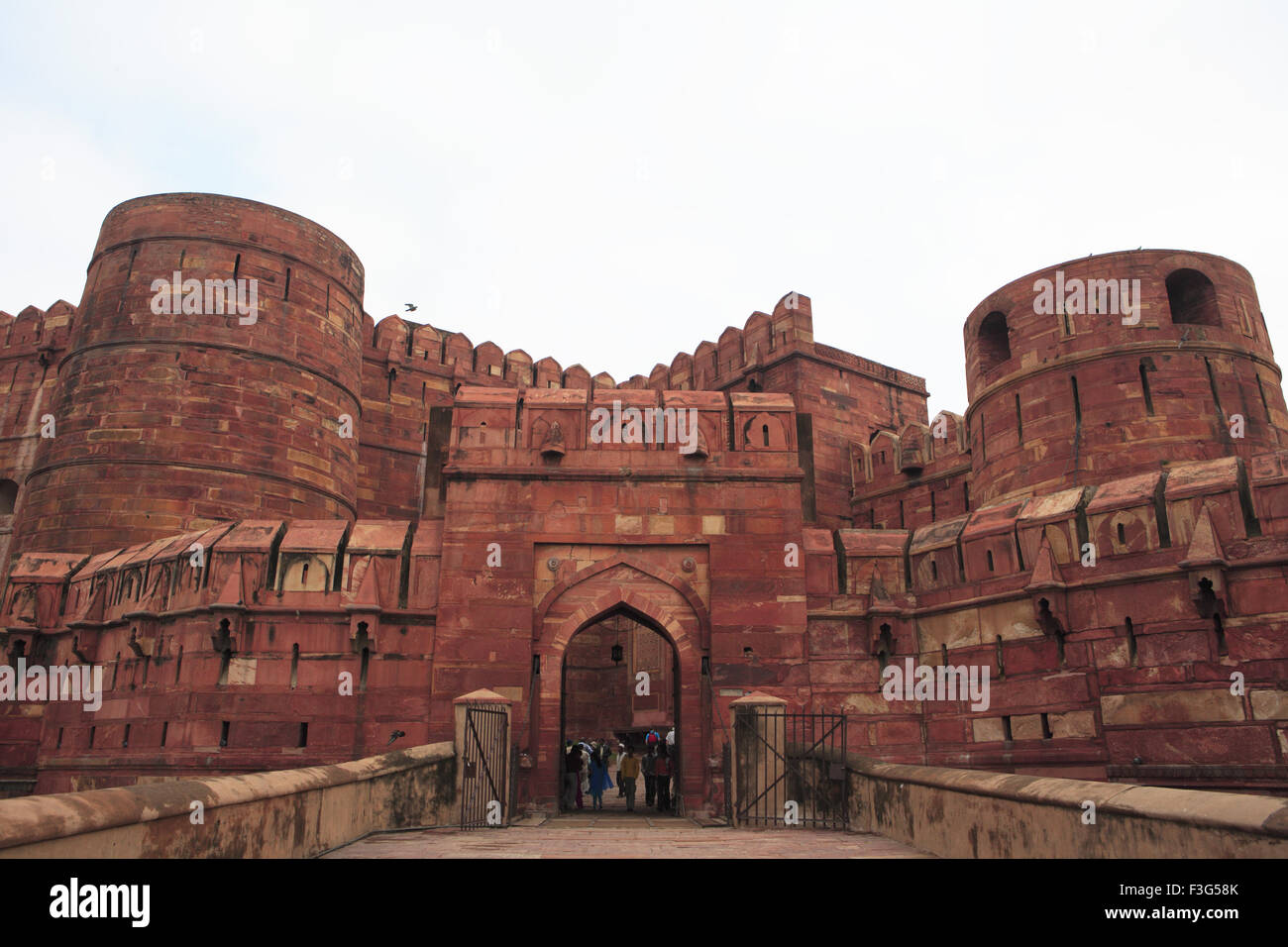 Entrance Agra fort 16th century Mughal emperor made red sand stone ...