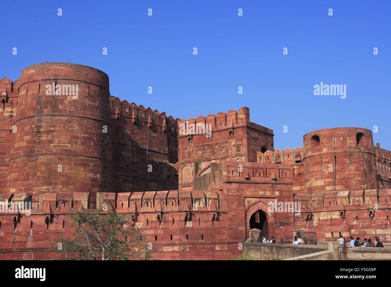 Agra fort built in 16th century by Mughal emperor made by red sand ...