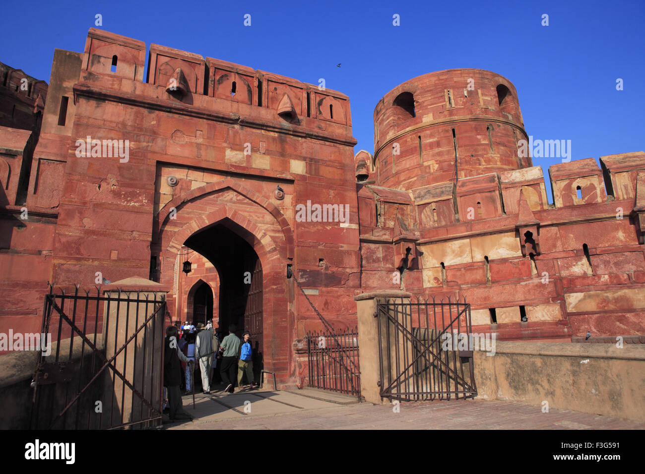 Entrance of Agra fort built in 16th century by Mughal emperor made by ...