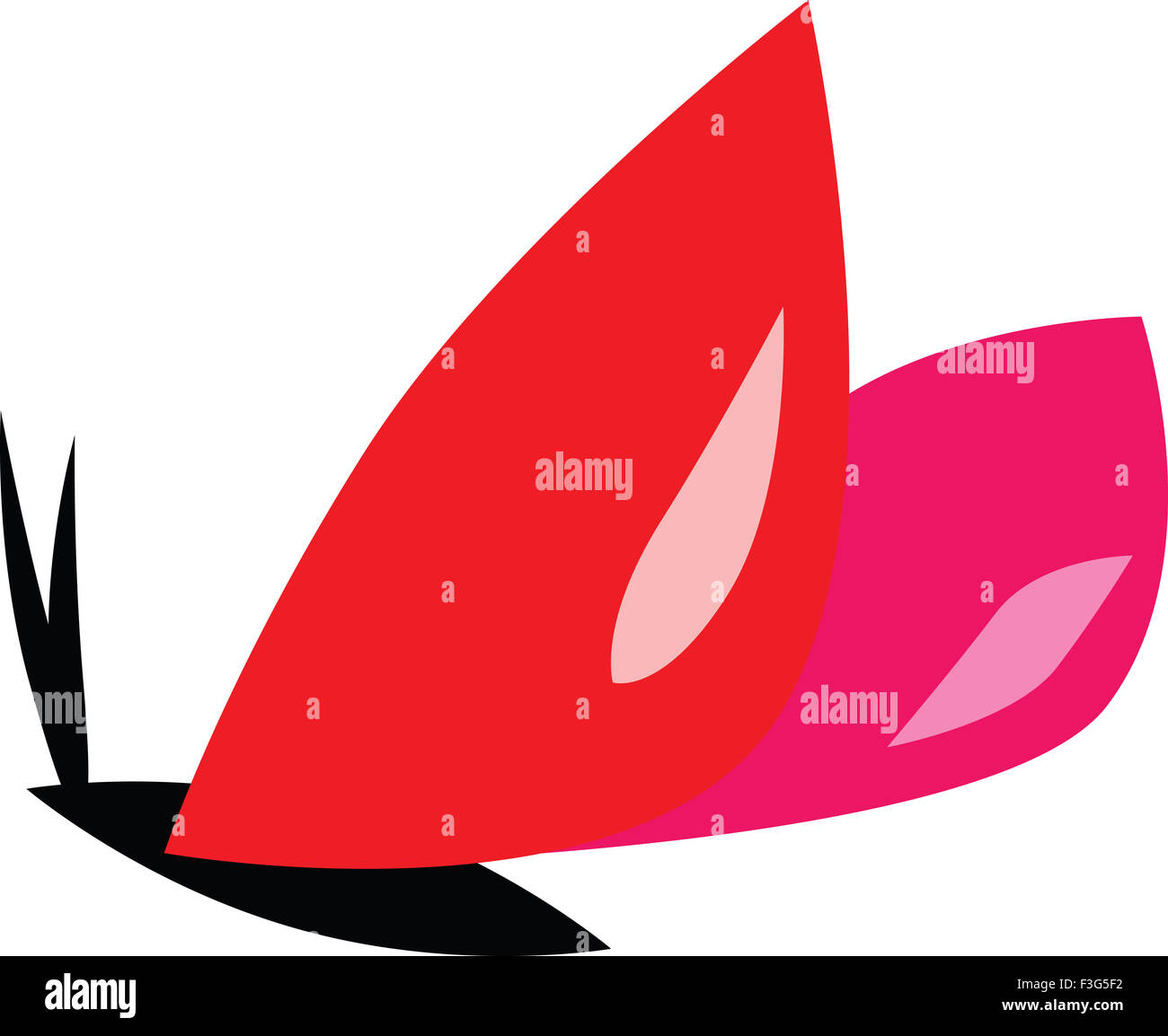 Red butterfly flying. Vector illustratin of a red butterfly isolated on ...