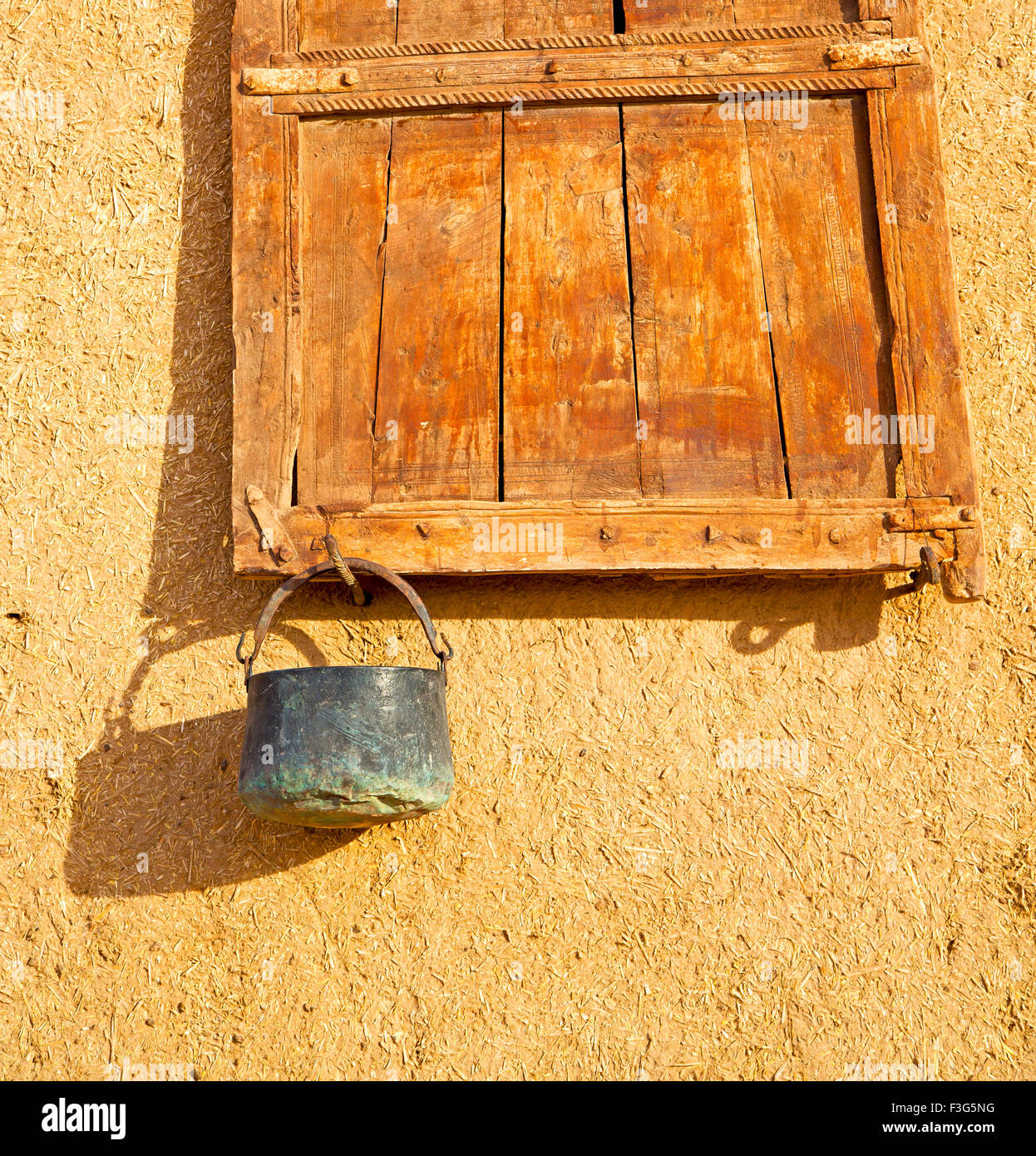 window in morocco africa and old construction wal brick historical ...