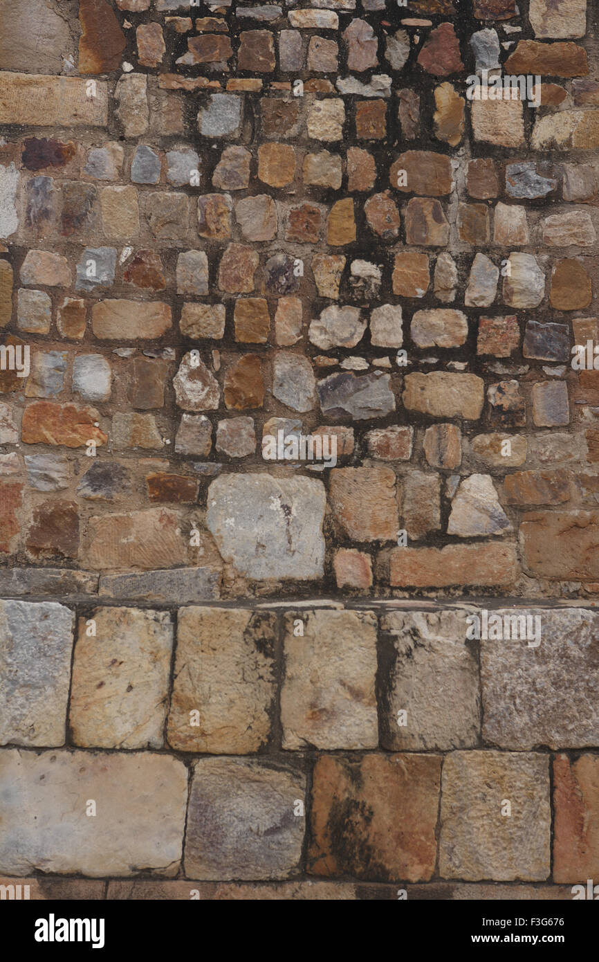 Stone wall in Qutb Minar complex ; Delhi sultanate ; Delhi ; India ...