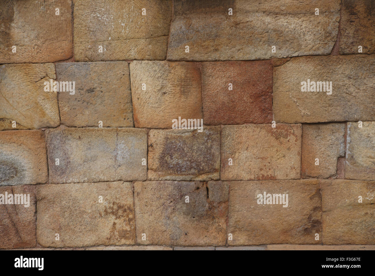 Stone wall in Qutb Minar complex ; Delhi sultanate ; Delhi ; India ...