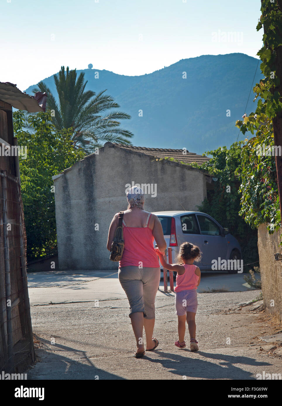 The old mountain village of Sinarades in Corfu Stock Photo - Alamy