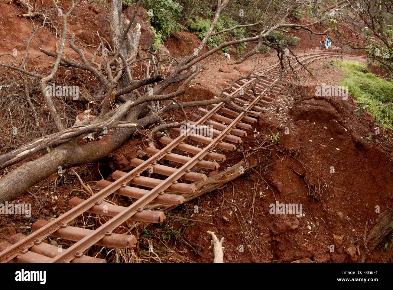 Monsoon damage, Railway track damaged, Neral, Matheran, Raigad ...
