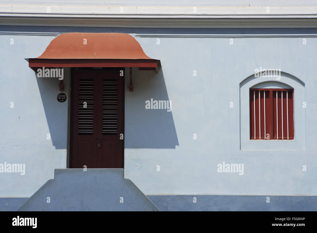 Door and window of house ; Suchindram ; Dist Kanyakumari ; Tamil Nadu ...