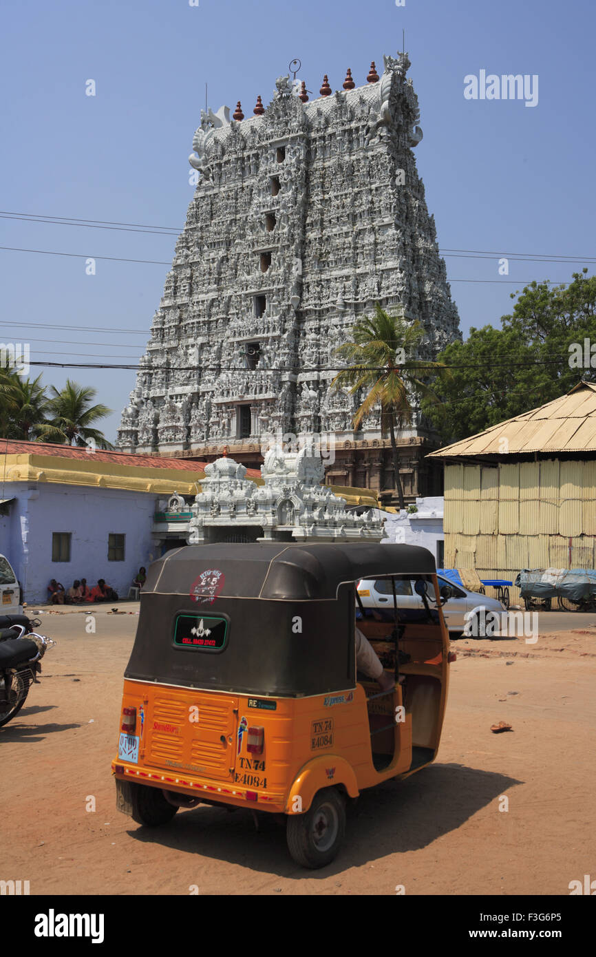 Auto rickshaw at Temple Phanumalayan ; Suchindram ; Dist Kanyakumari ...