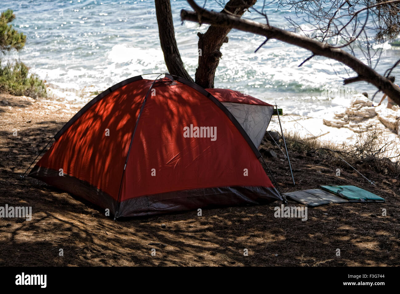 Hiking tent camp color hi-res stock photography and images - Alamy