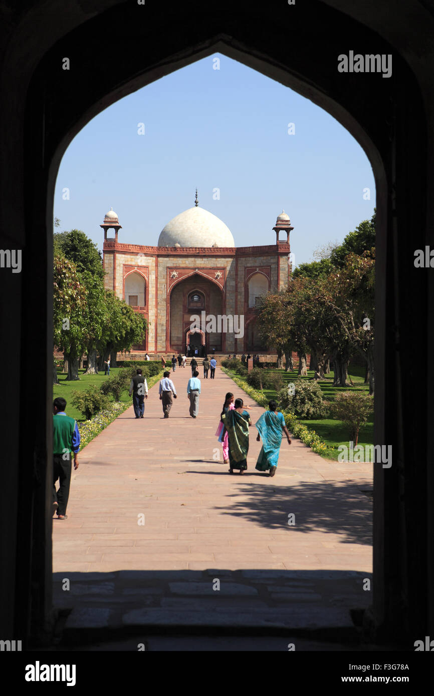 Humayuns tomb arch 1570 made red sandstone white marble first garden ...
