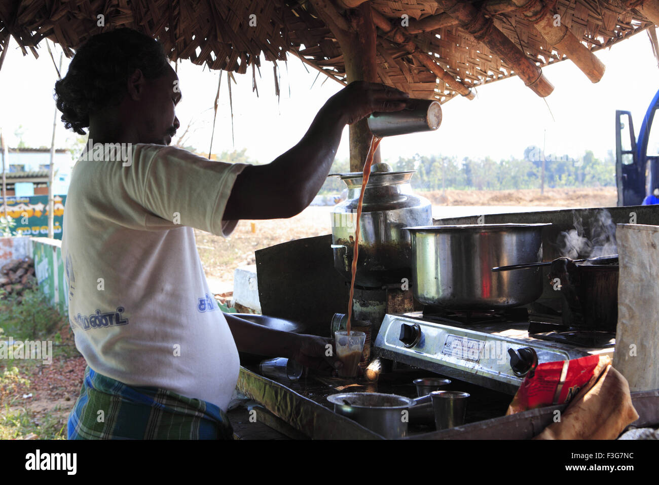 Rural tea shop ; Thanjavur ; Tanjore ; Tamil Nadu ; India ; Asia Stock ...