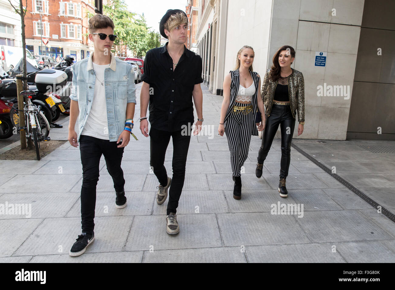 Only the Young pictured arriving at the Radio 1 studios Featuring: Only ...
