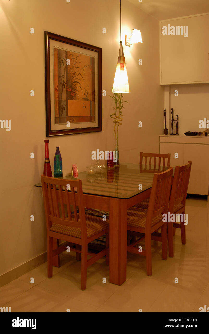 Interior of dining room ; Mumbai Bombay ; Maharashtra ; India Stock ...