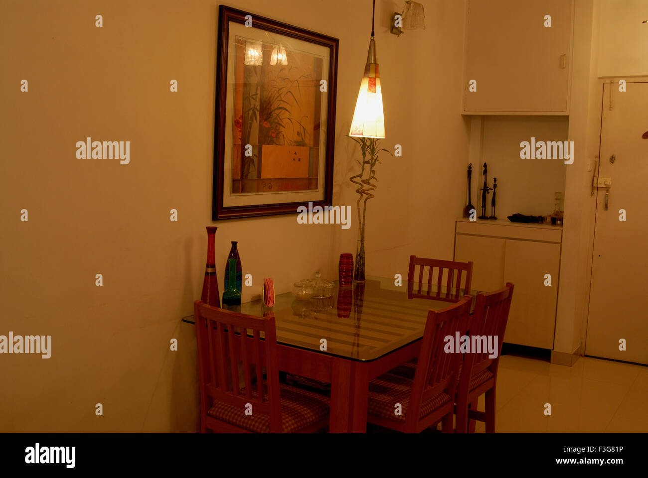 Interior of dining room ; Mumbai Bombay ; Maharashtra ; India Stock ...