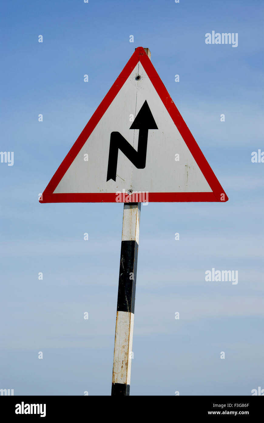 Road sign ; Hairpin bent close up at Kumta ; Karnataka ; India Stock ...