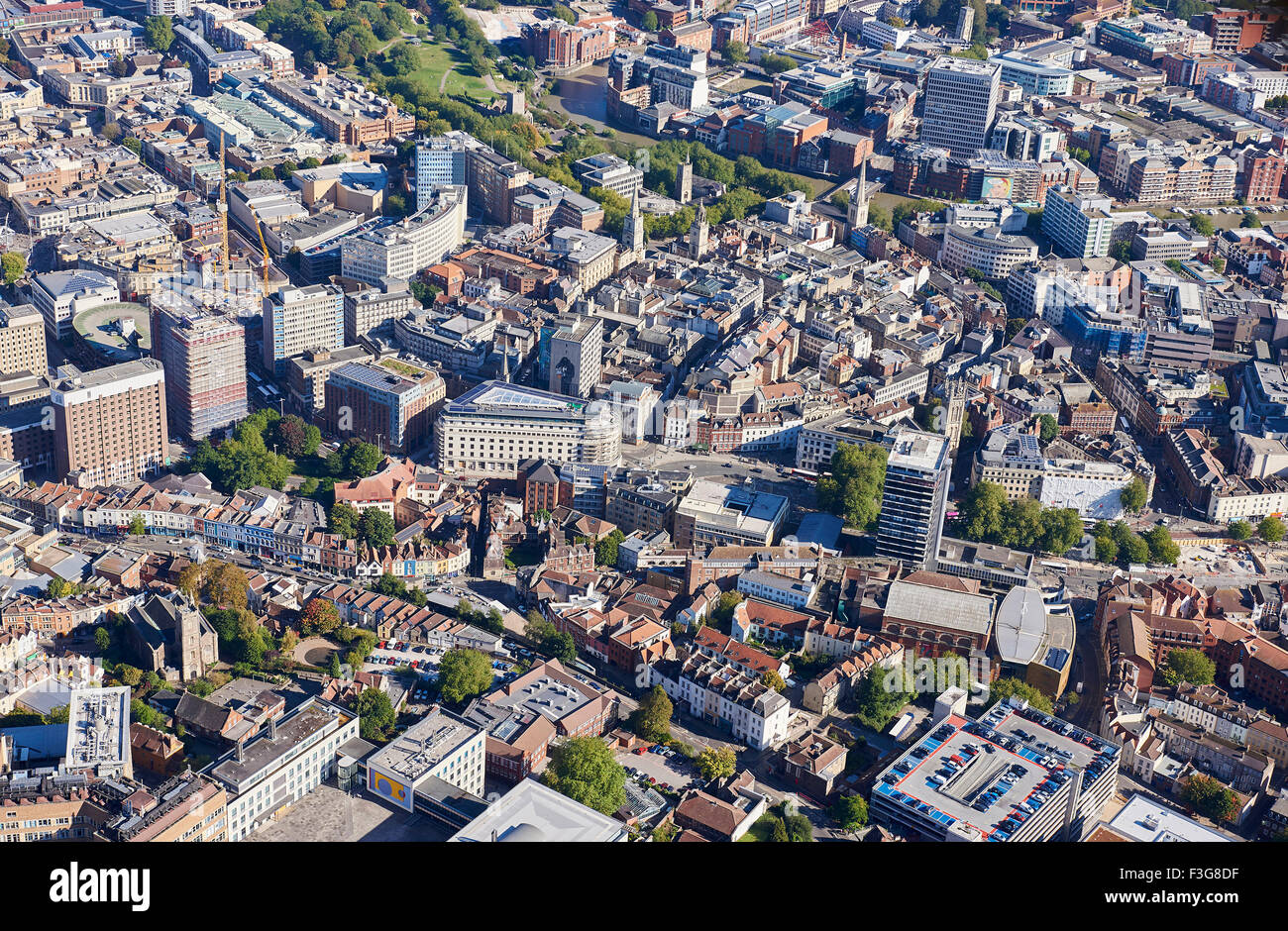 Bristol city centre aerial view hi-res stock photography and images - Alamy