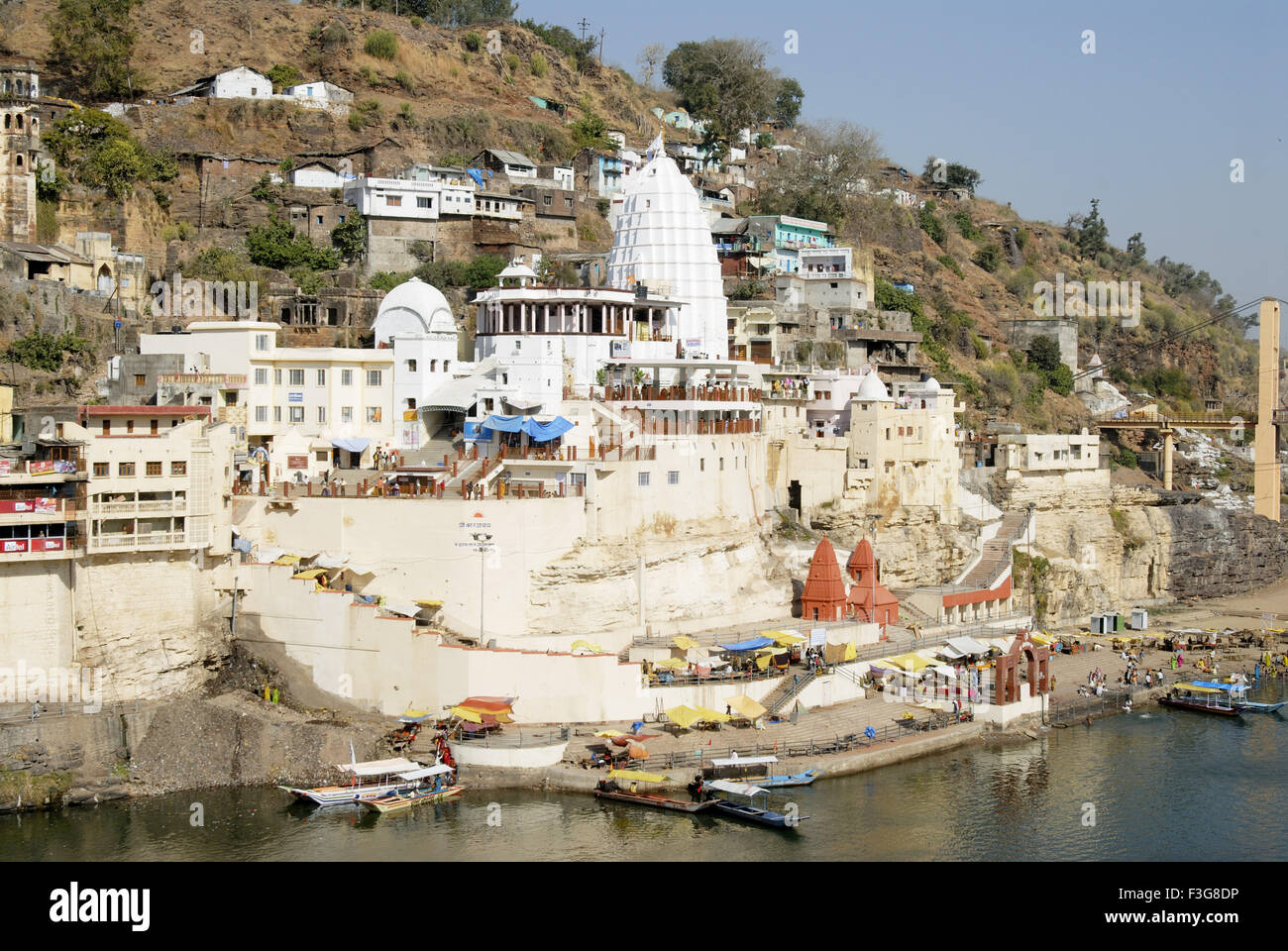 Omkareshwar Jyotirlinga ; lord Shiva's temple on the bank of river ...