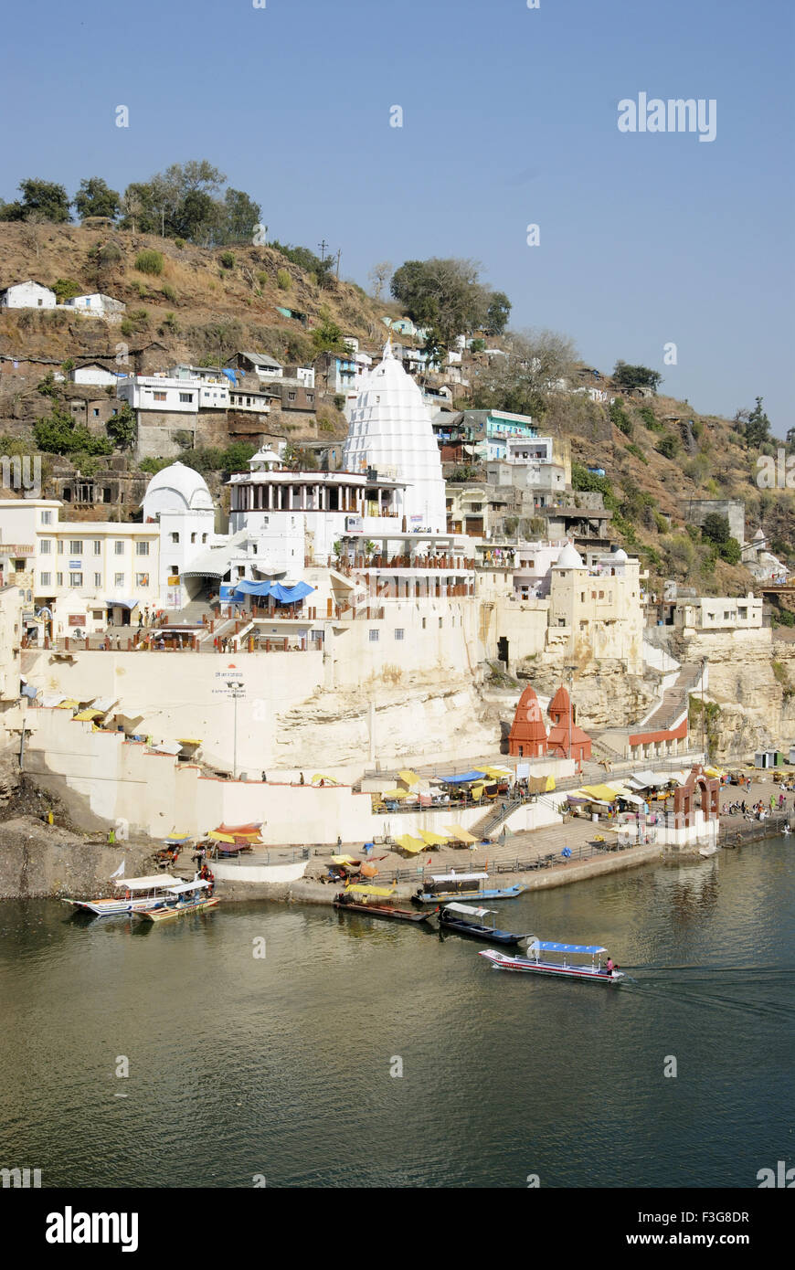 Omkareshwar Jyotirlinga ; lord Shiva's temple on the bank of river ...