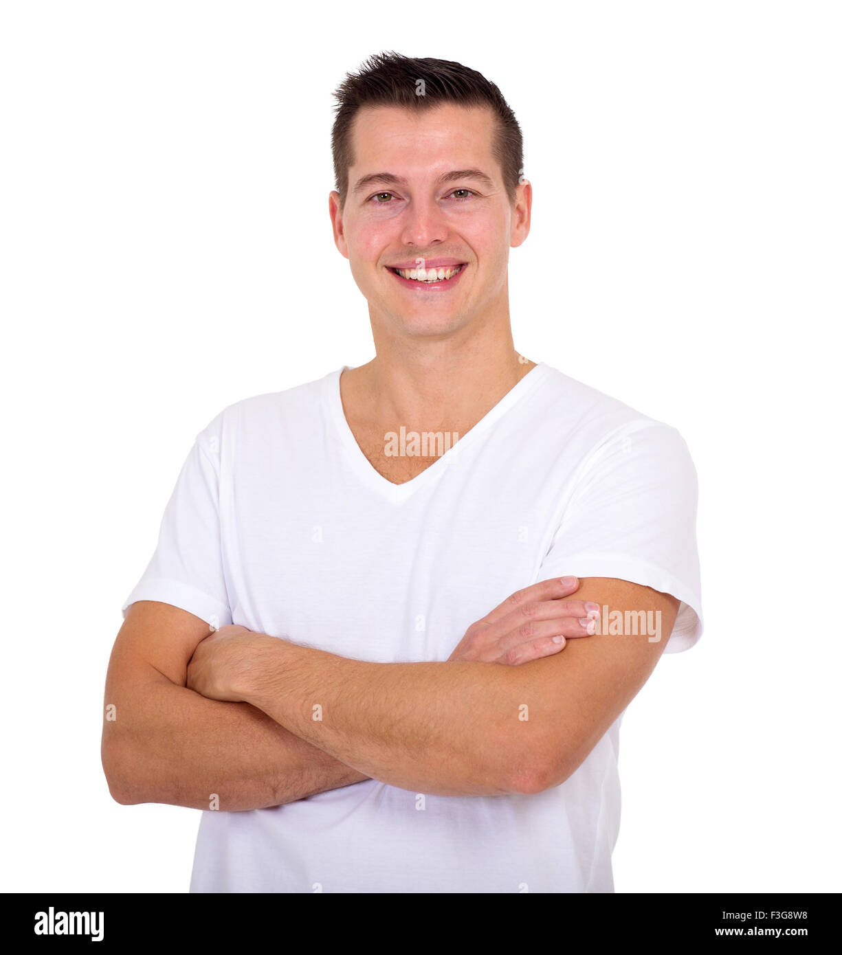 Happy young man arms hi-res stock photography and images - Alamy