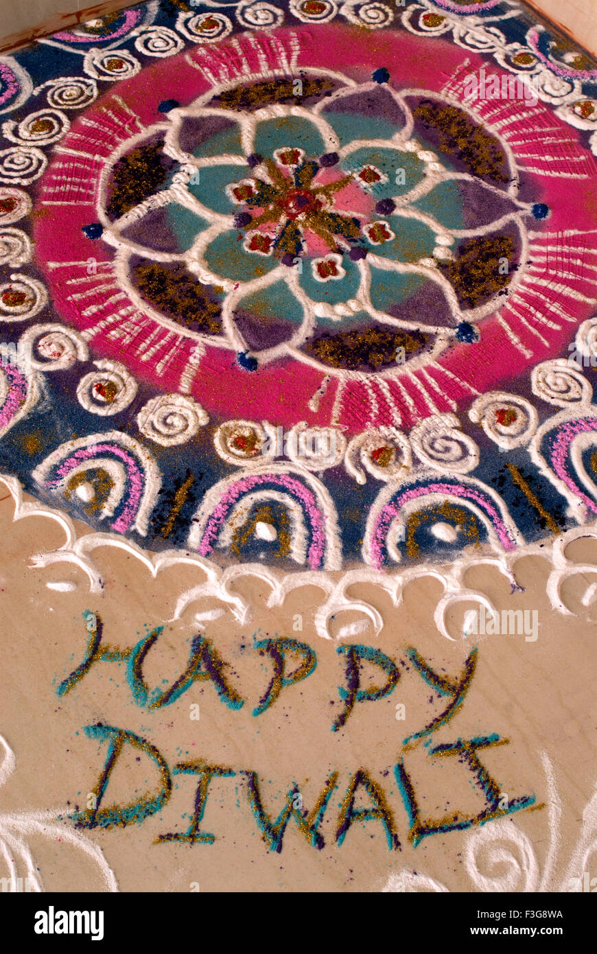 Rangoli ; Diwali deepawali Festival ; Bombay now Mumbai ; Maharashtra ...