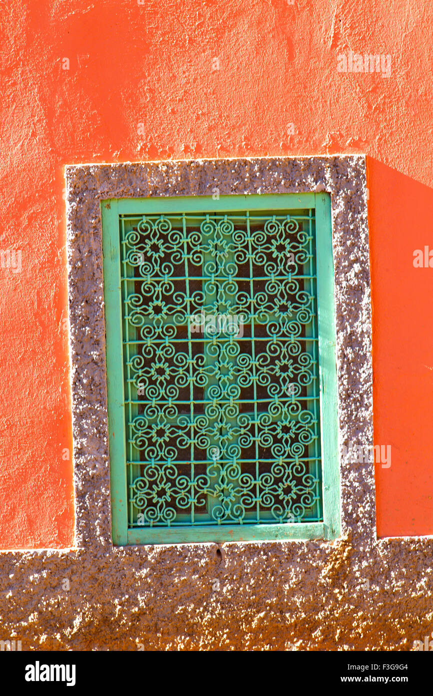 window in morocco africa and old construction wal brick historical ...