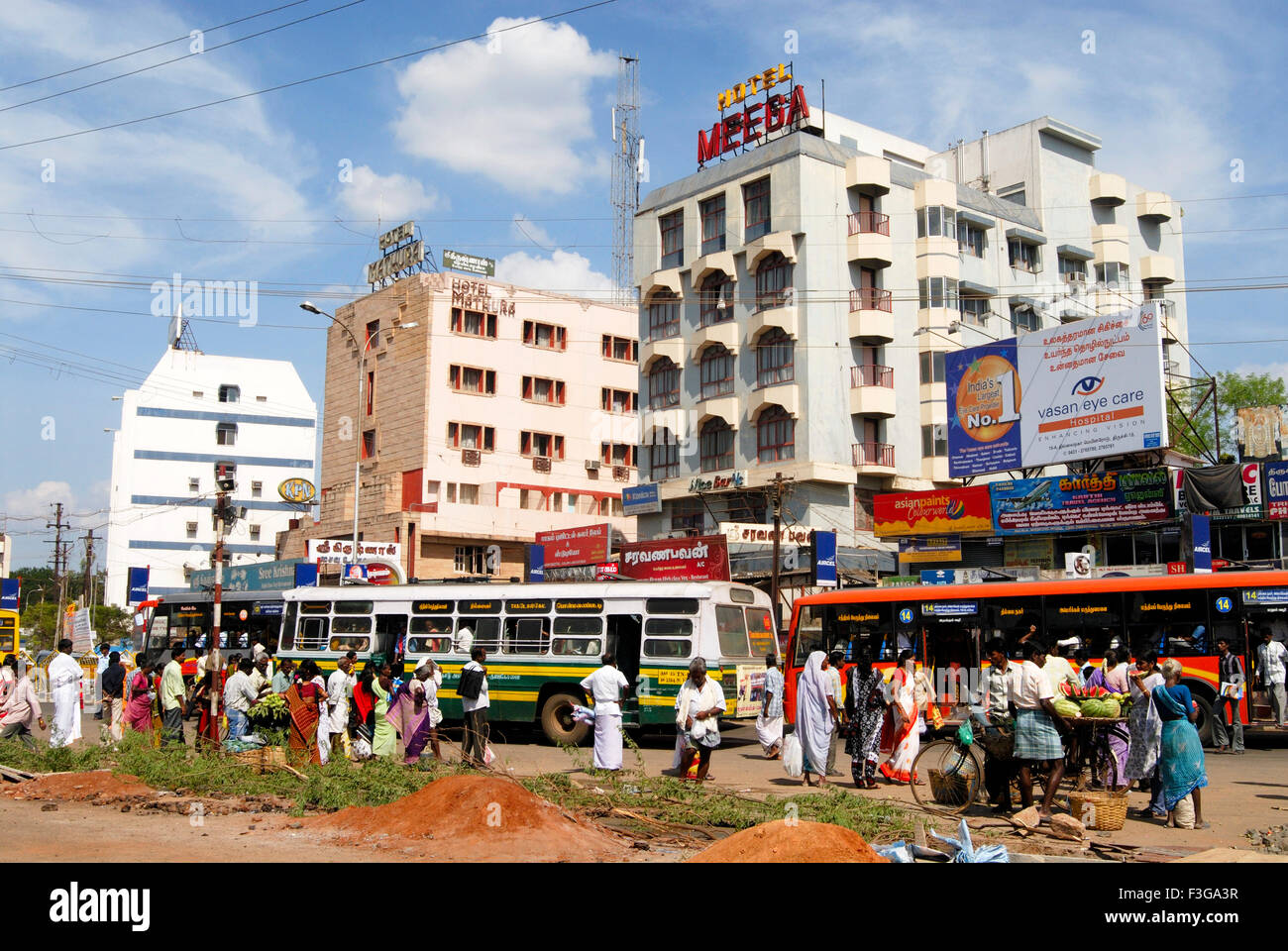 Central Bus Stand area ; Tiruchirappalli ; Trichy ; Tamil Nadu ; India ...