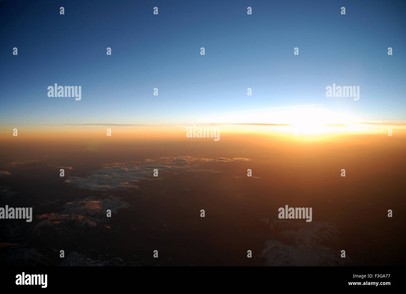 sky aerial dusk sunset evening heaven Stock Photo - Alamy