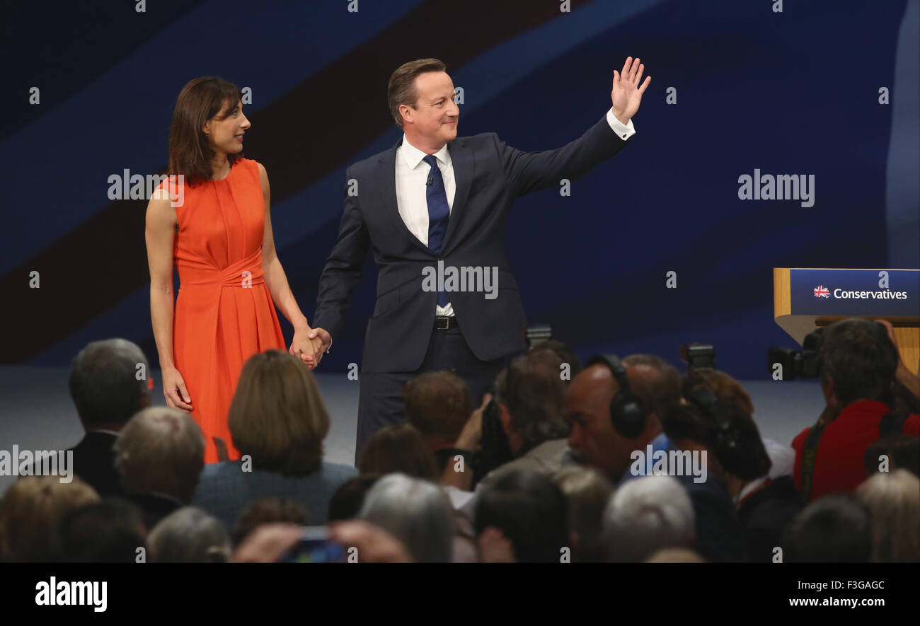 Manchester, UK. 7th October, 2015. David Cameron Mp & Samantha Cameron ...