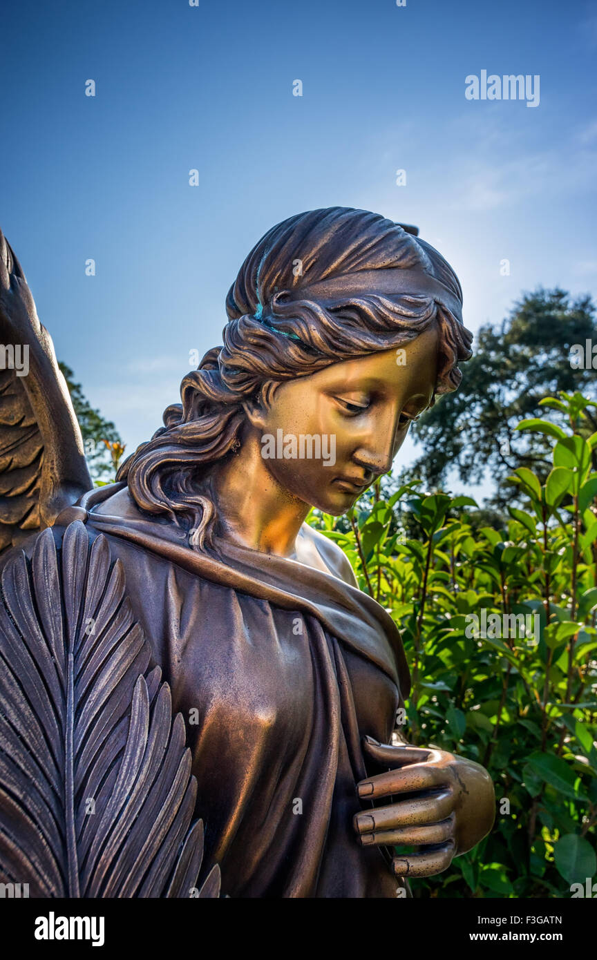 Houston TX USA 8/15/2015: Angel Grave Marker at Forest Park Cemetery ...