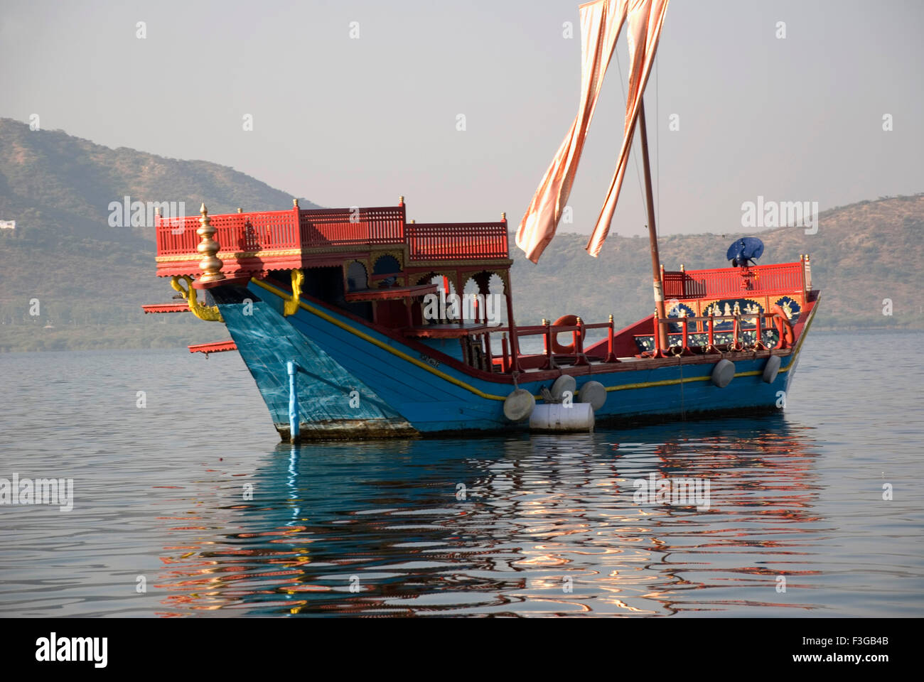 Gangaur festival boat ; Pichola lake ; Udaipur ; Rajasthan ; India ...