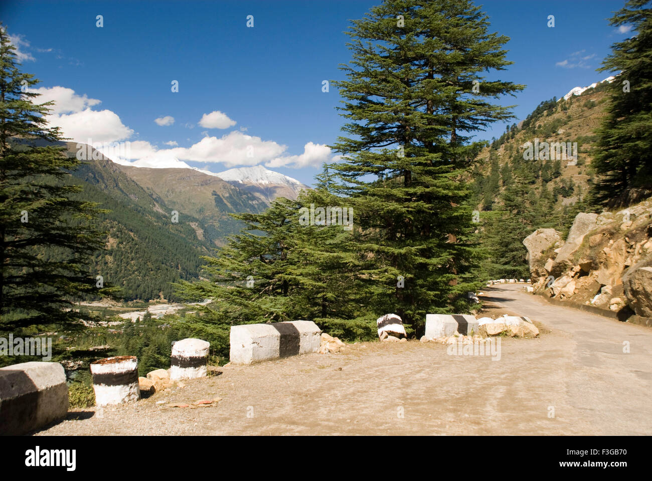 Mountain road ; Kalpa ; Sutlej river valley ; Reckong Peo ; Kinnaur ...