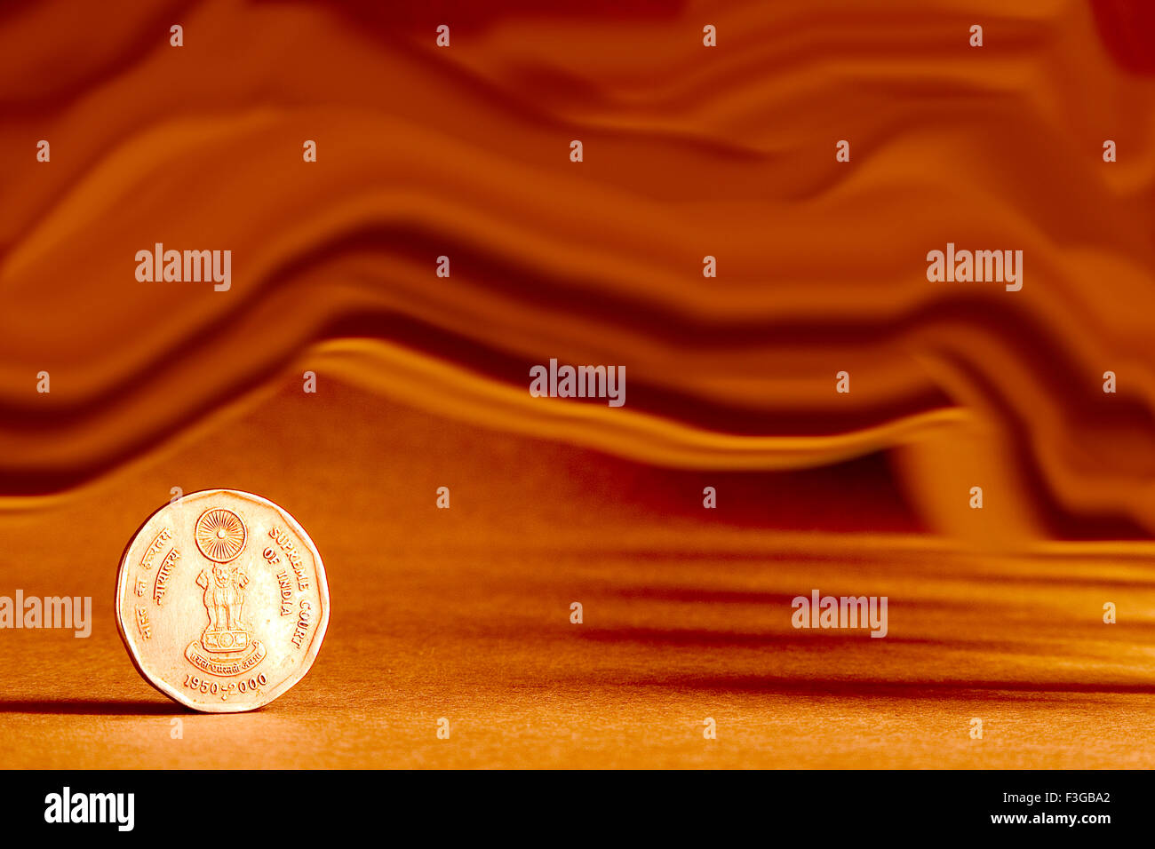 single Indian currency rupees coin artistic background backside ...
