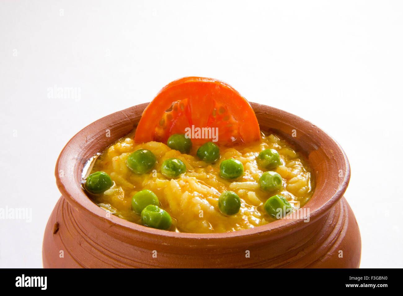 Indian cuisine handi khichdi served in pot made from basmati rice arhar ...