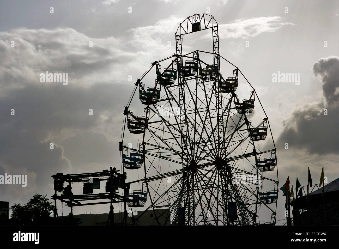 Giant wheel at Janmashtami fair mela ; Rajkot ; Gujarat; India Stock ...
