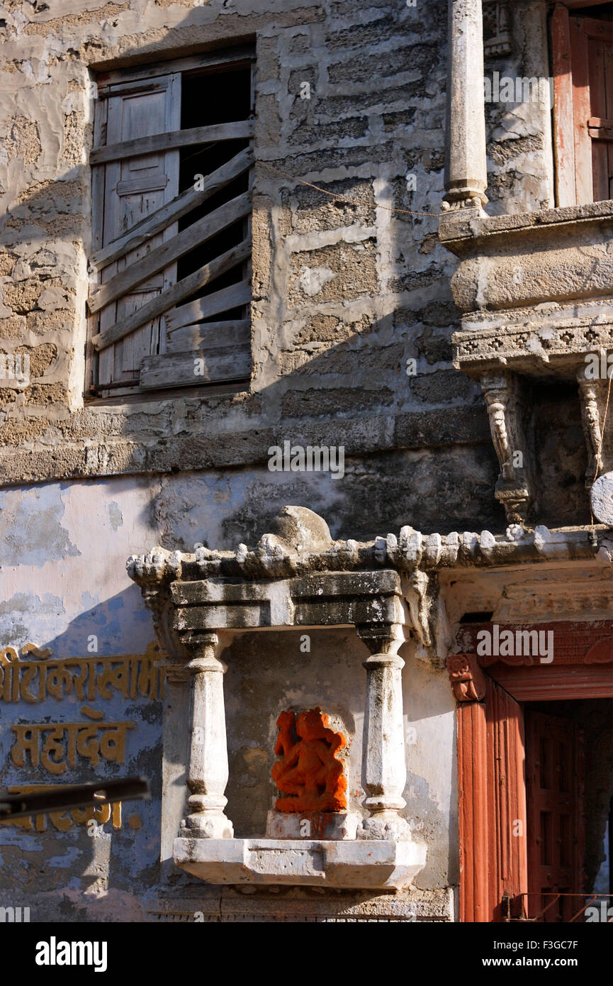Temple entrance in the lanes at dwarka district ; Jamnagar ; Gujarat ...
