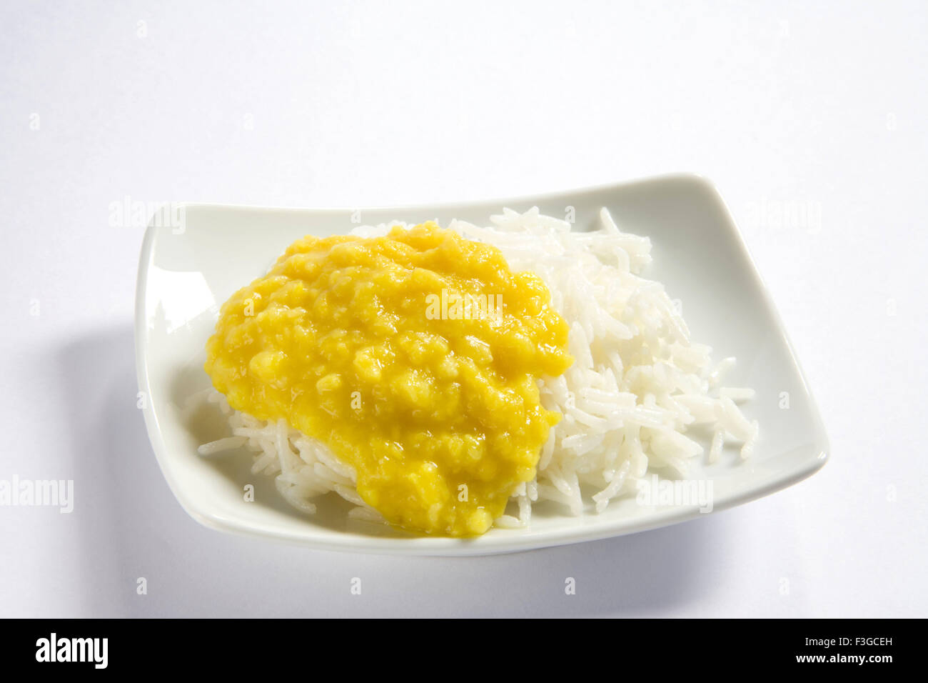 Vegetarian Indian cuisine dal bhath boil basmati rice bhath chaval ...