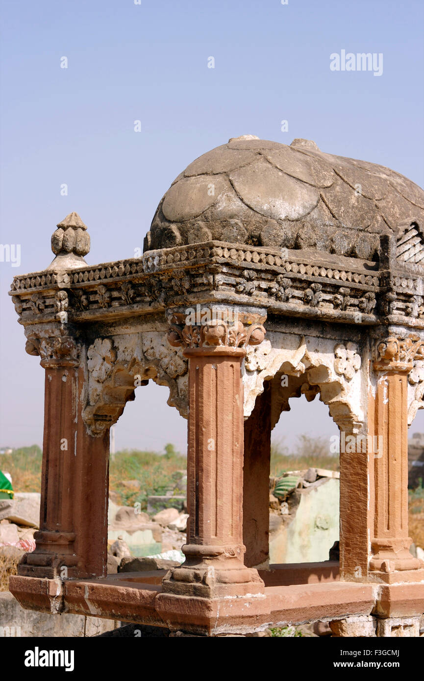 Ruins stone dome at muslim graveyard ; kutch ; Gujarat ; India Stock ...