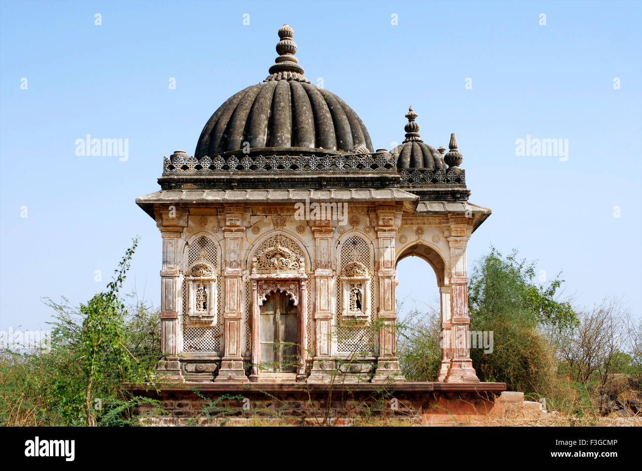 Ruins stone dome at muslim graveyard ; kutch ; Gujarat ; India Stock ...