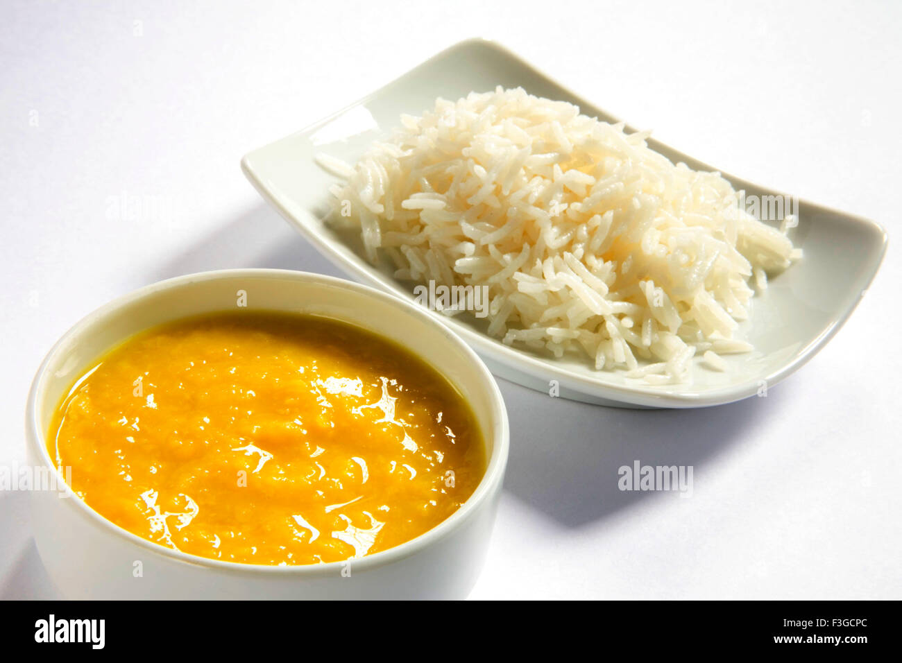 Vegetarian Indian cuisine dal bhath boil basmati rice bhath chaval ...