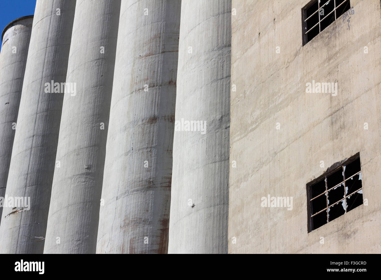 Abandoned Silo in Collingwood, Victoria with broken windows shot from ...