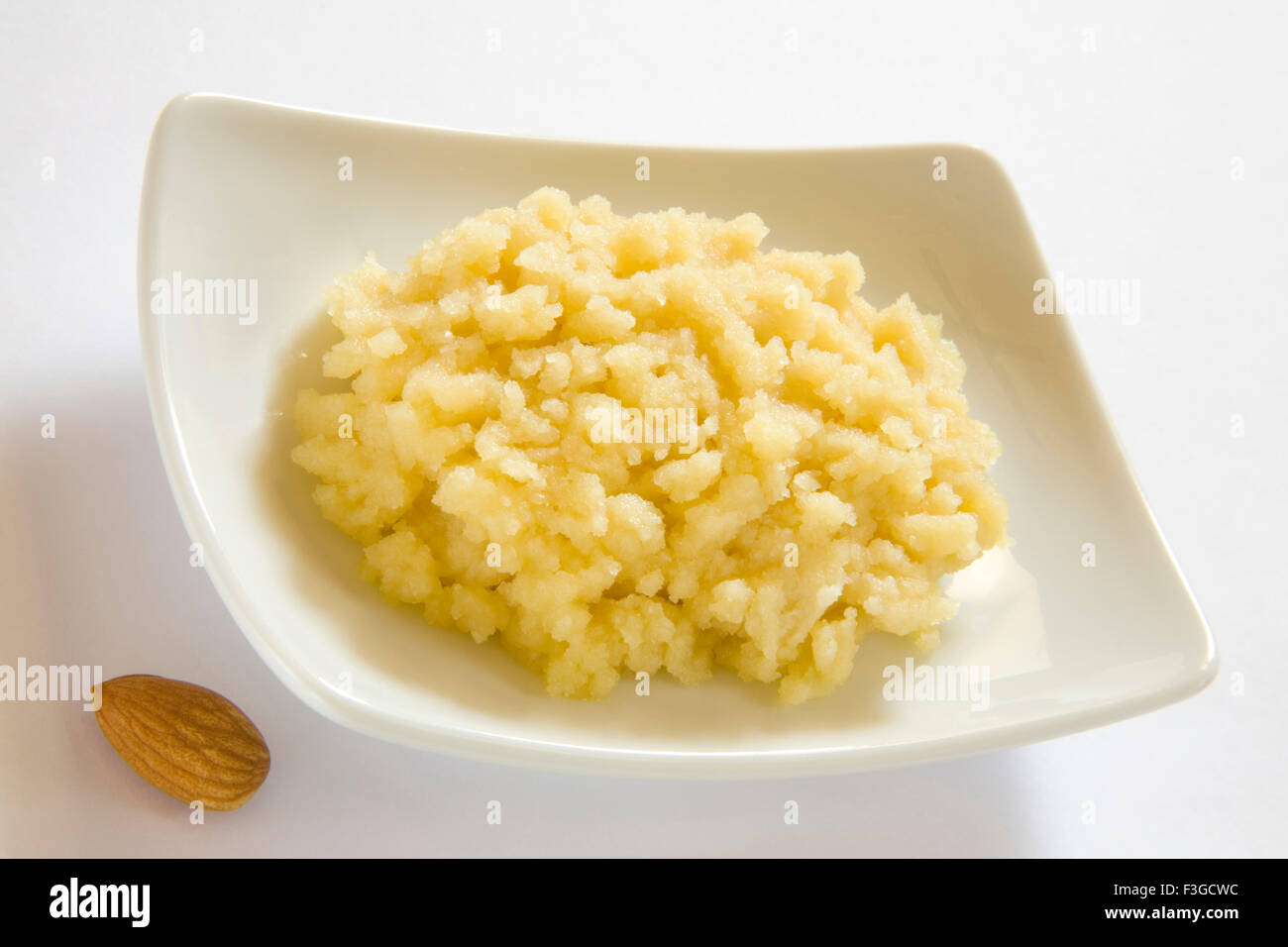 Indian food ; sweet dessert badam ka halwa dry fruits almond fudge ...