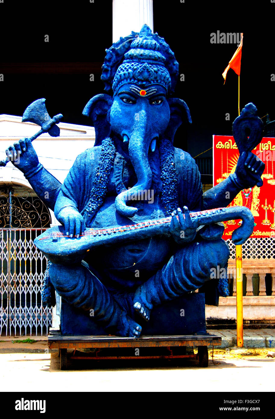Blue Ganpati one of streets of Thiruvananthapuram ; Kerala ; India ...