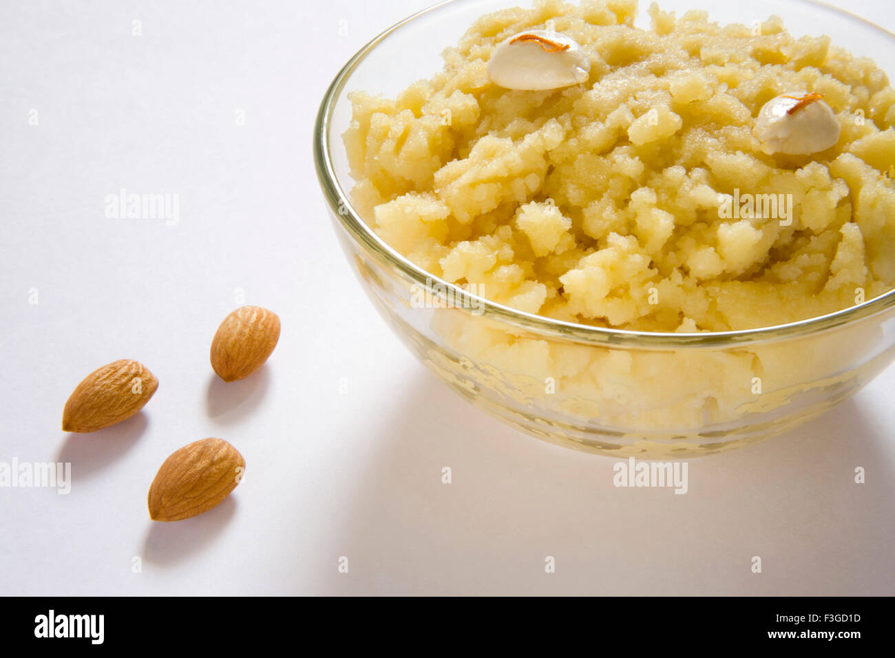 Indian food ; sweet dessert badam ka halwa dry fruits almond fudge ...