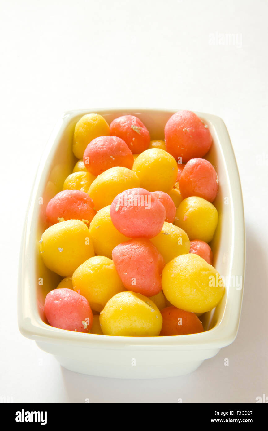 Indian food ; sweet dessert angoor Bengali mithai bonbon small ball ...