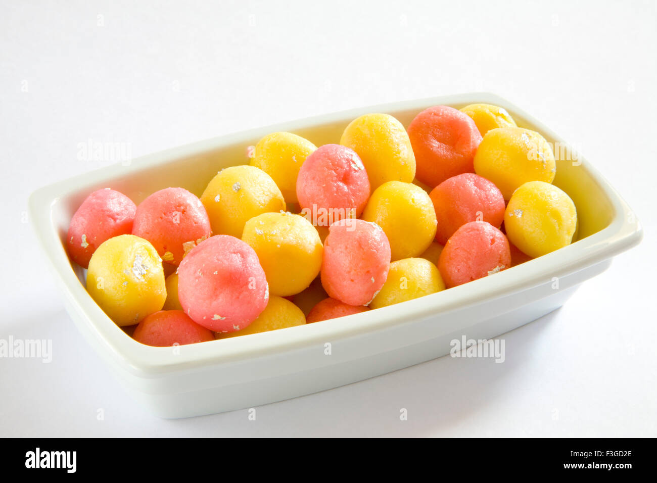 Indian food ; sweet dessert angoor Bengali mithai bonbon small ball ...